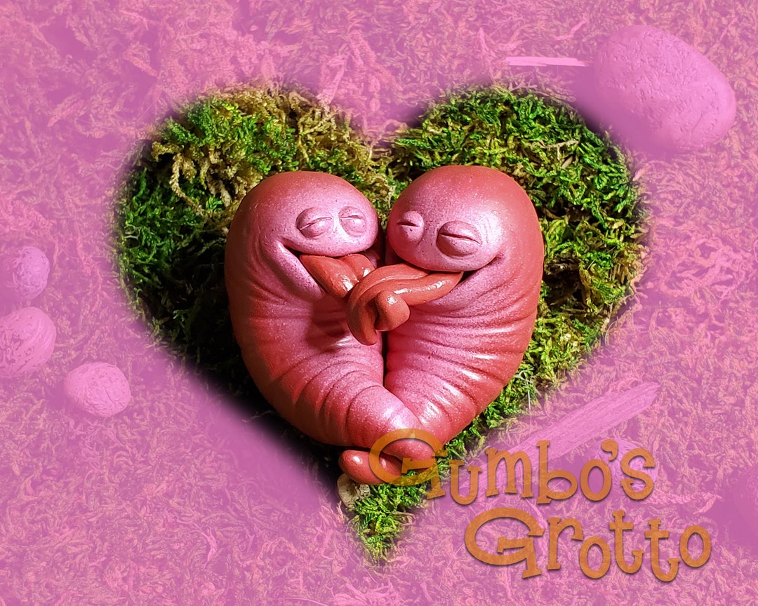 Handmade Lovebug Worm Polymer Clay Figurine - Creepy Cute Sculpture - Etsy