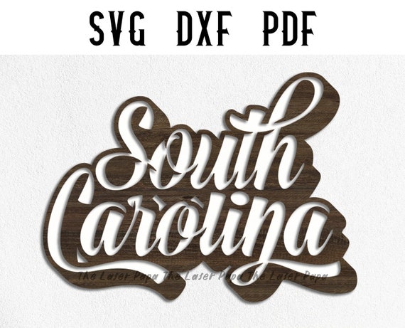 South Carolina Plaque SVG / Laser Cut File / GLOWFORGE / Dxf / | Etsy