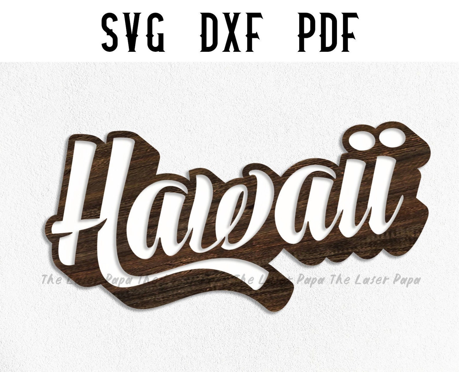 Hawaii Plaque SVG / Laser Cut File / GLOWFORGE / Dxf / Pdf / | Etsy