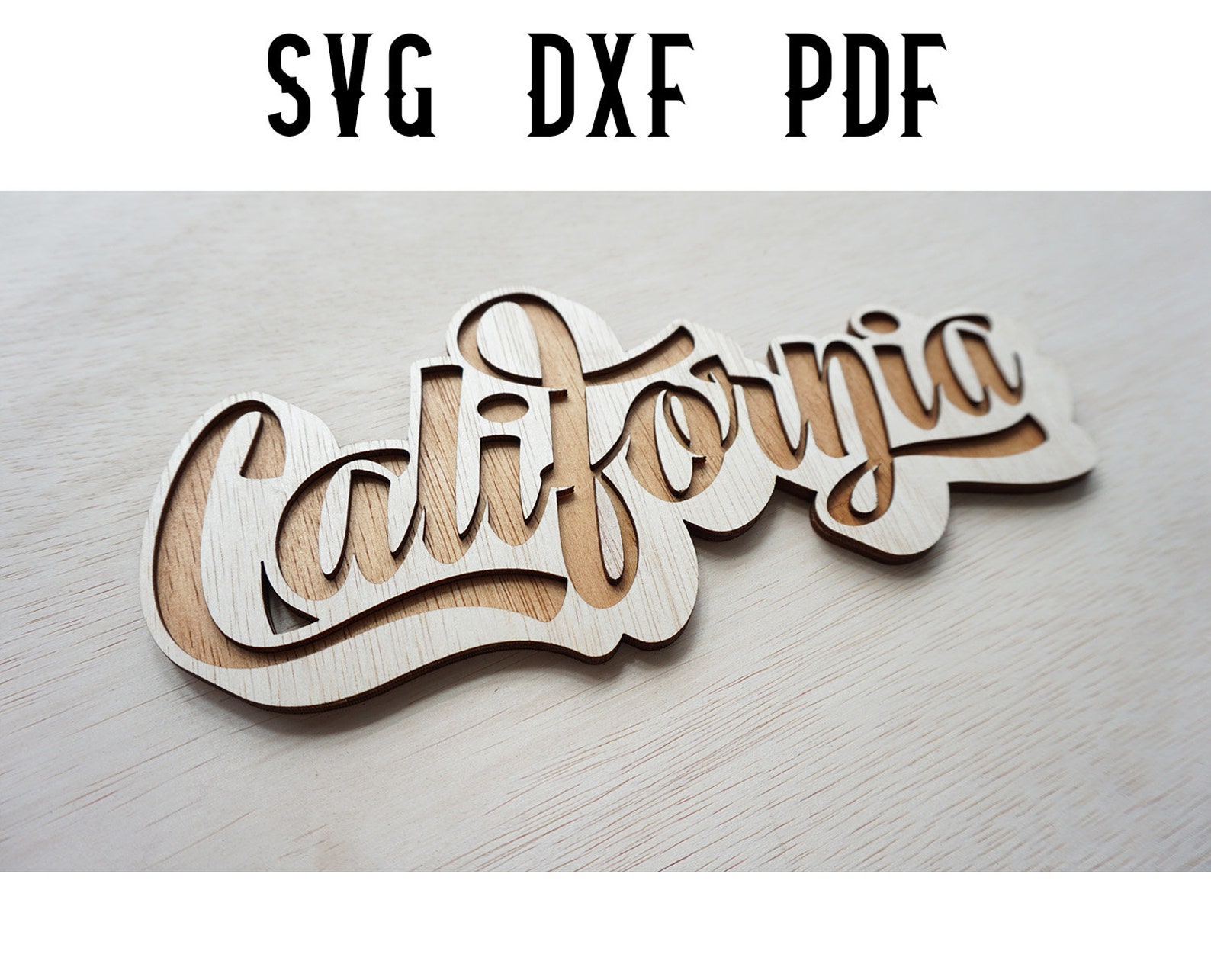 Custom Illustrated Word Laser Cut File: Personalized Plywood Art ...