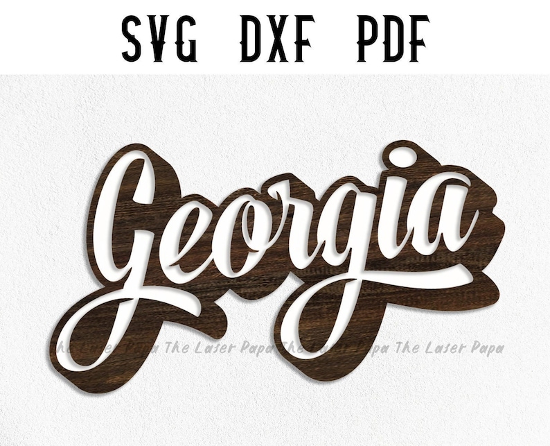 Georgia Plaque SVG / Laser Cut File / GLOWFORGE / Dxf / Pdf / | Etsy