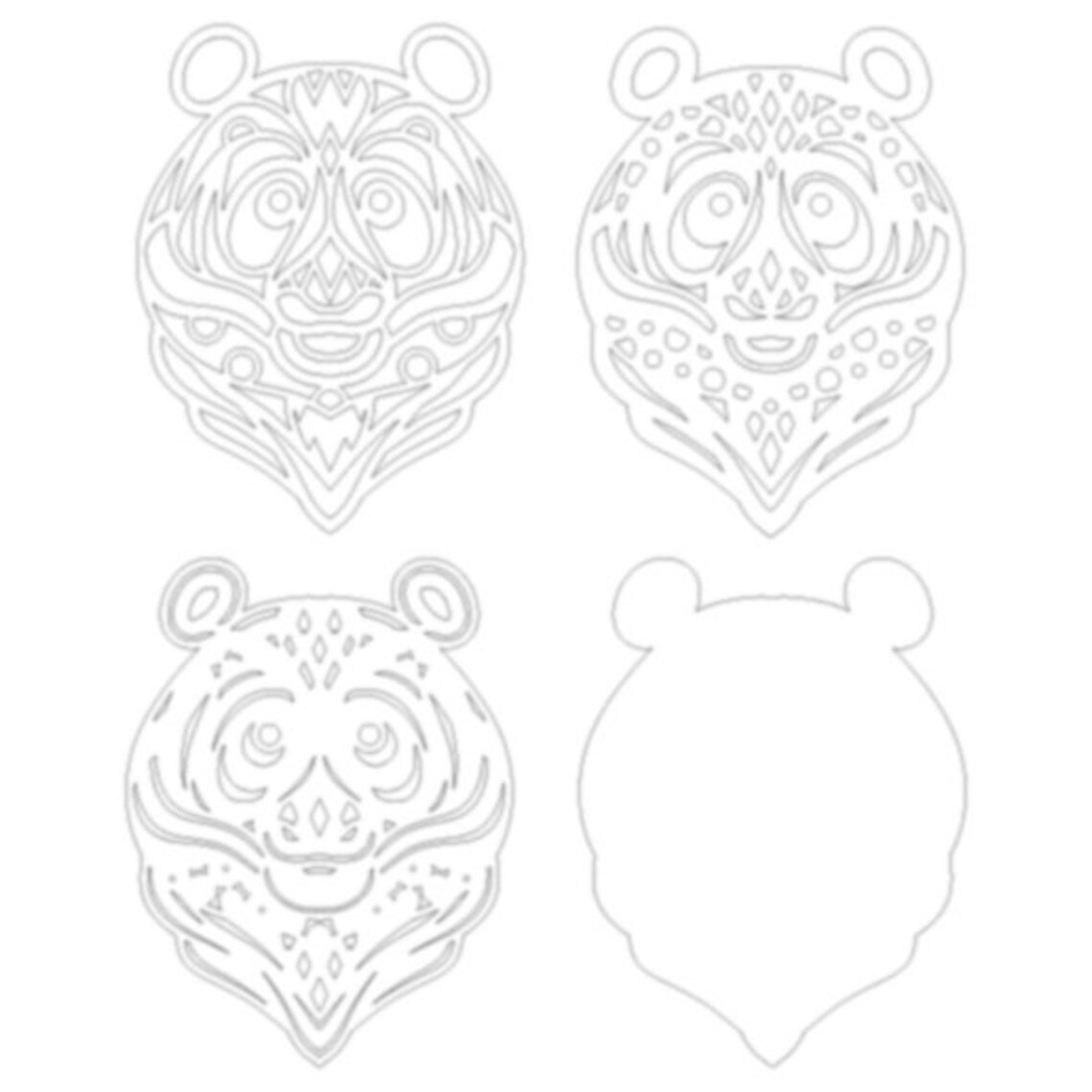 Panda Palm-sized Layered Mandala Laser Cut File Animal - Etsy
