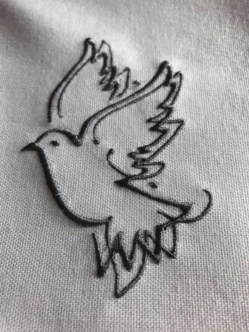 Dove Machine Embroidery Design Wedding Dove Pigeon - Etsy
