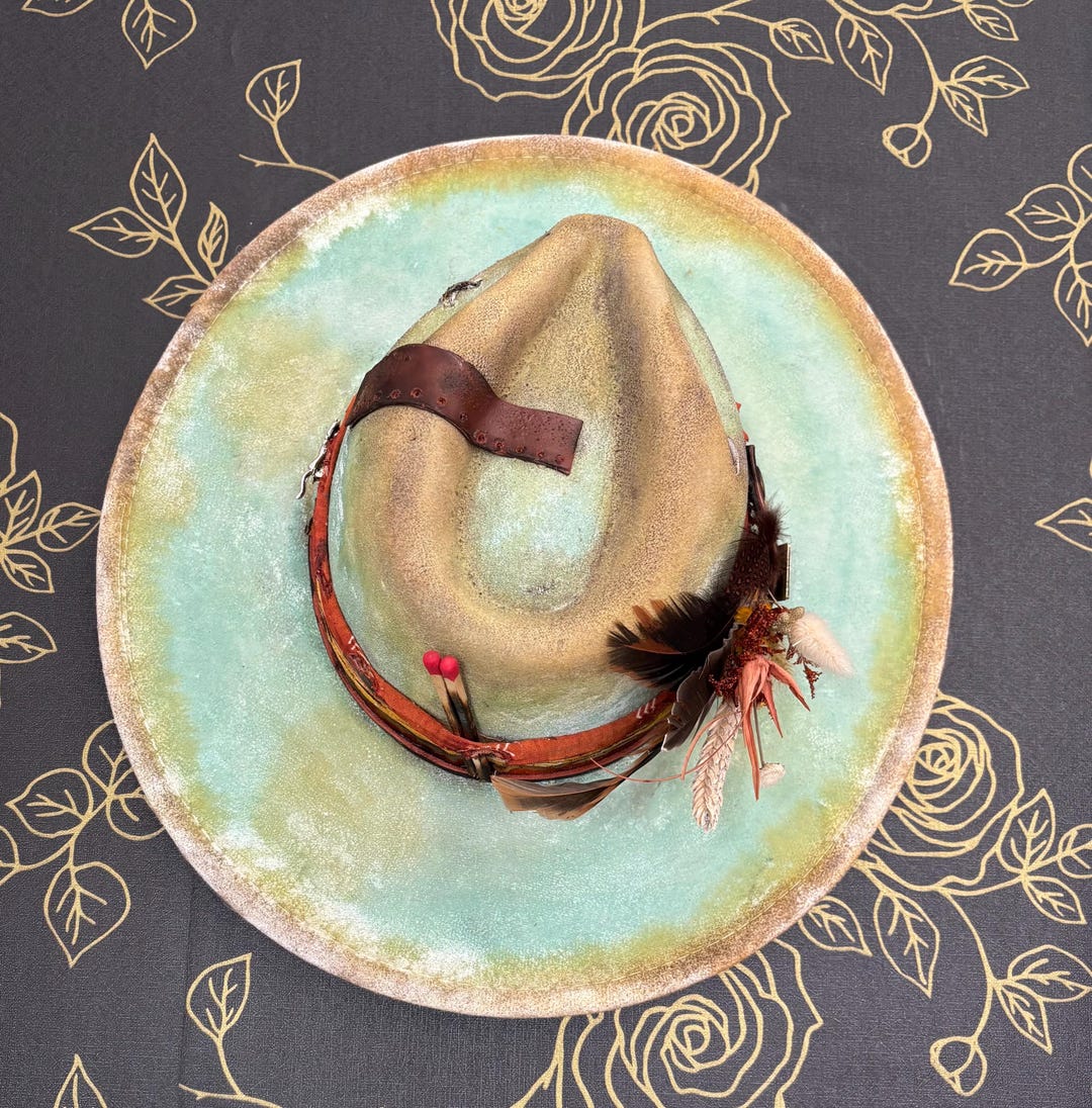 Lady May..hand Painted Fedora Cowboy Cowgirl Hat - Etsy