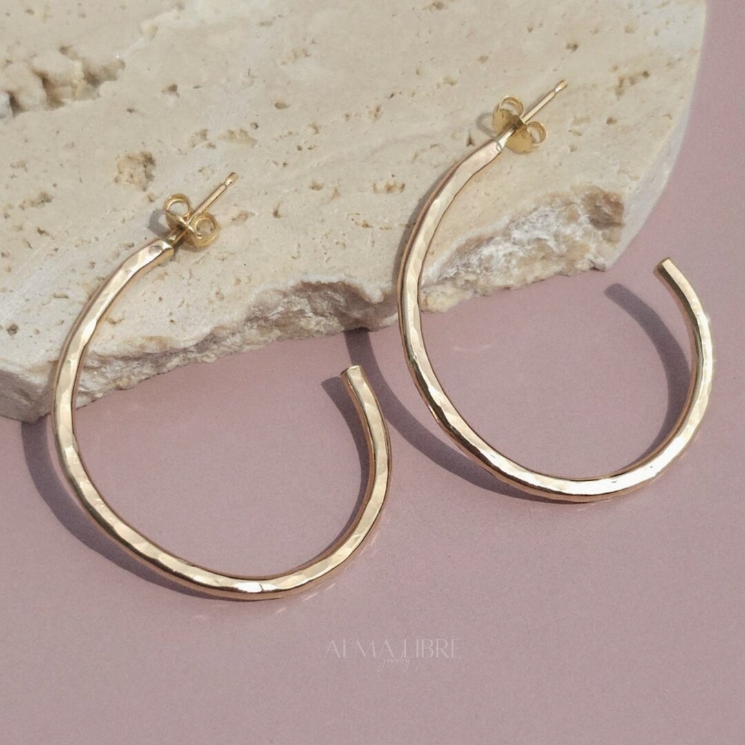 Gold Filled Hoop Earrings Handmade Earrings Minimalist - Etsy