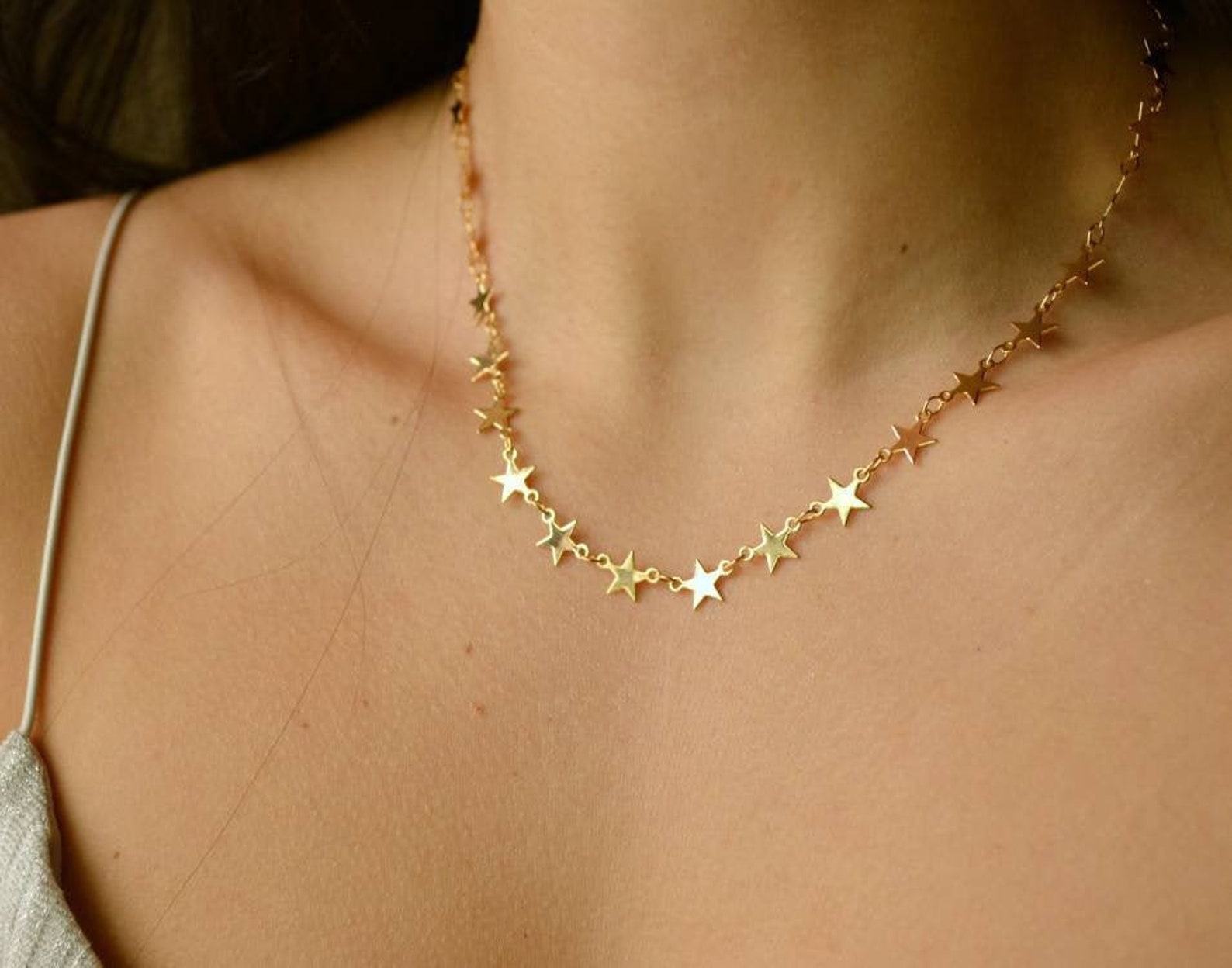 Gold Star Choker Gold Star Necklace Gold Star Choker | Etsy