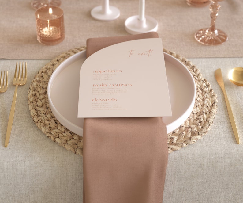 Arch Dinner Menu Card Wedding Dinner Menu Card Modern - Etsy