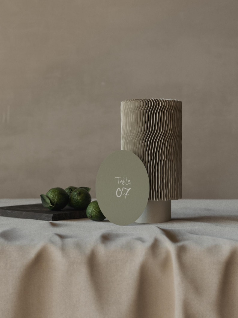 Olive Green Oval Table Numbers: Minimalist Wedding Reception Cards - Etsy