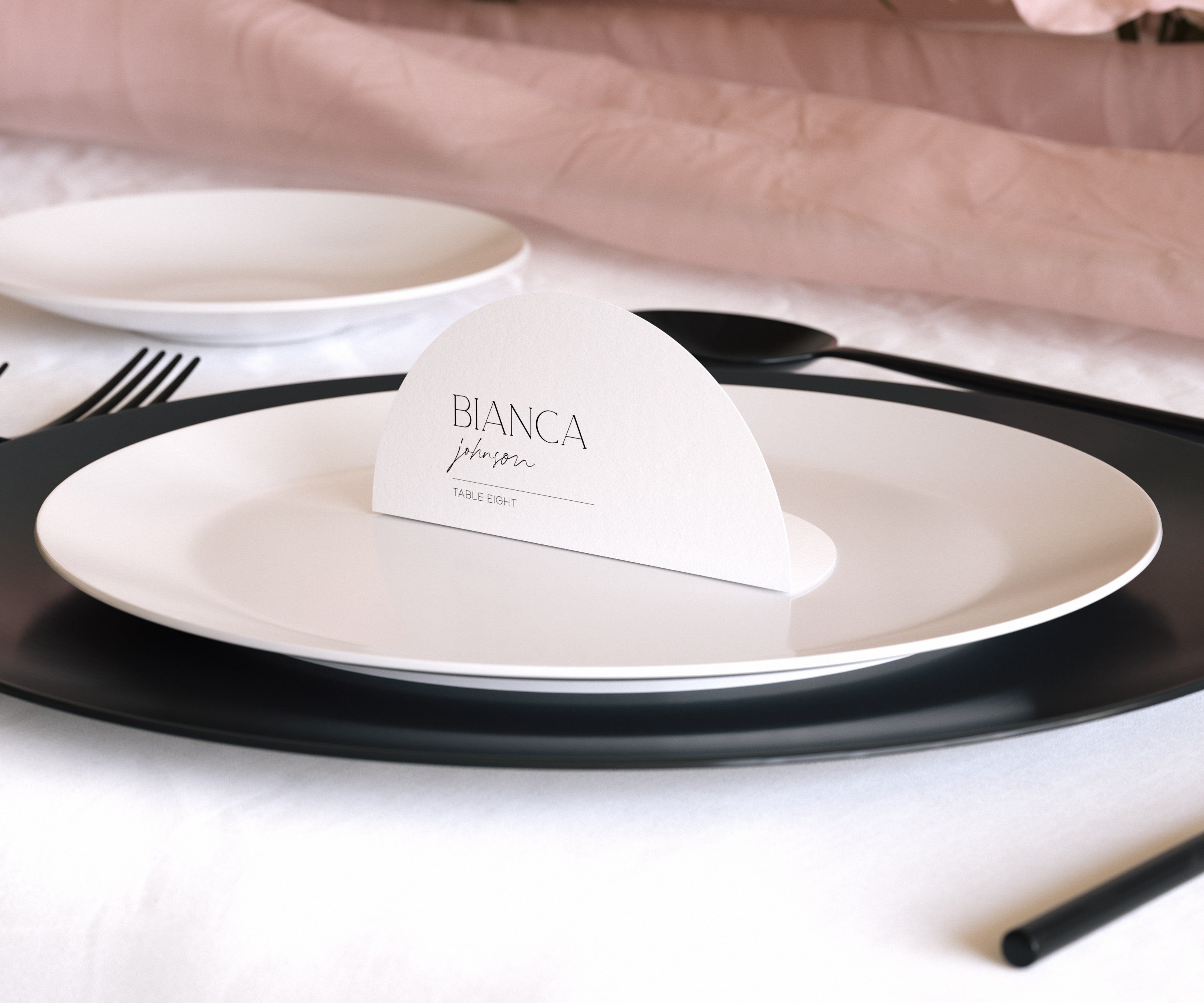 Escort Cards, Personalized Arch Place Cards, Half Circle Printed Custom ...