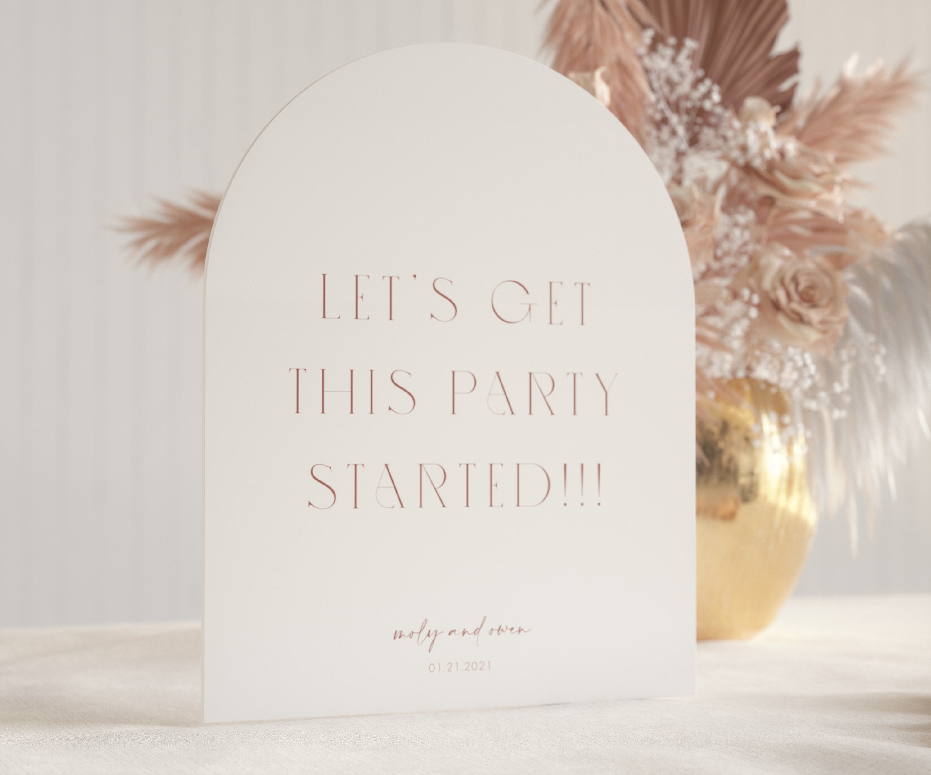 Arch Wedding Sign Modern Wedding Party Sign Terracotta | Etsy