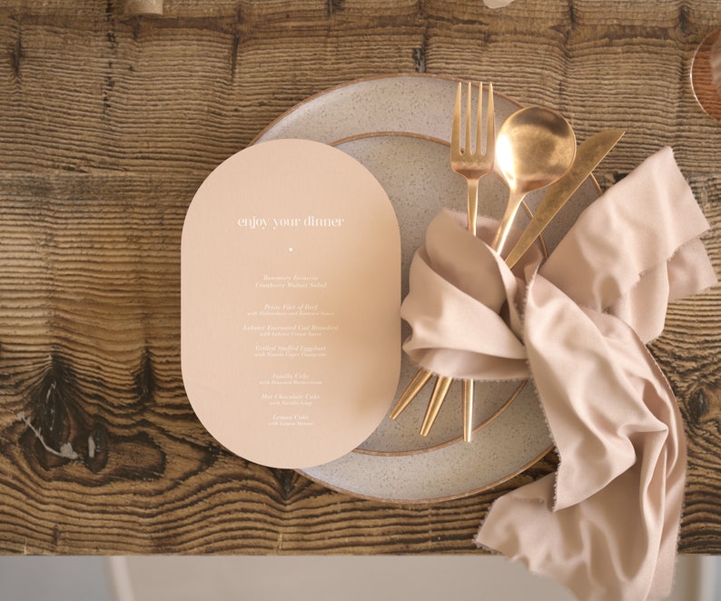 Dinner Menu Card Double Arch Menu Card With Guest Name - Etsy
