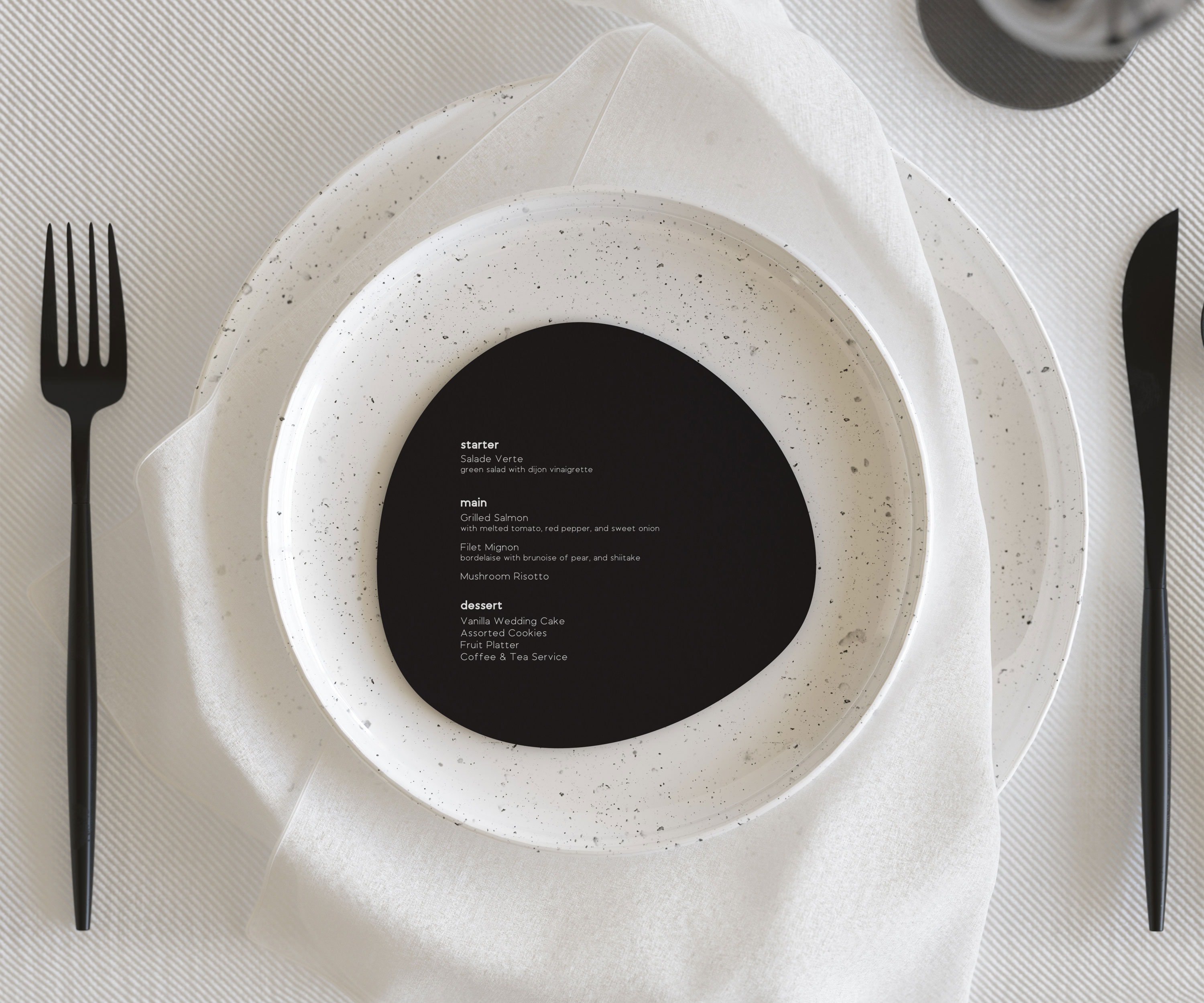 Dinner Menu Card Arched Menus Personalized With Guest Names Modern ...