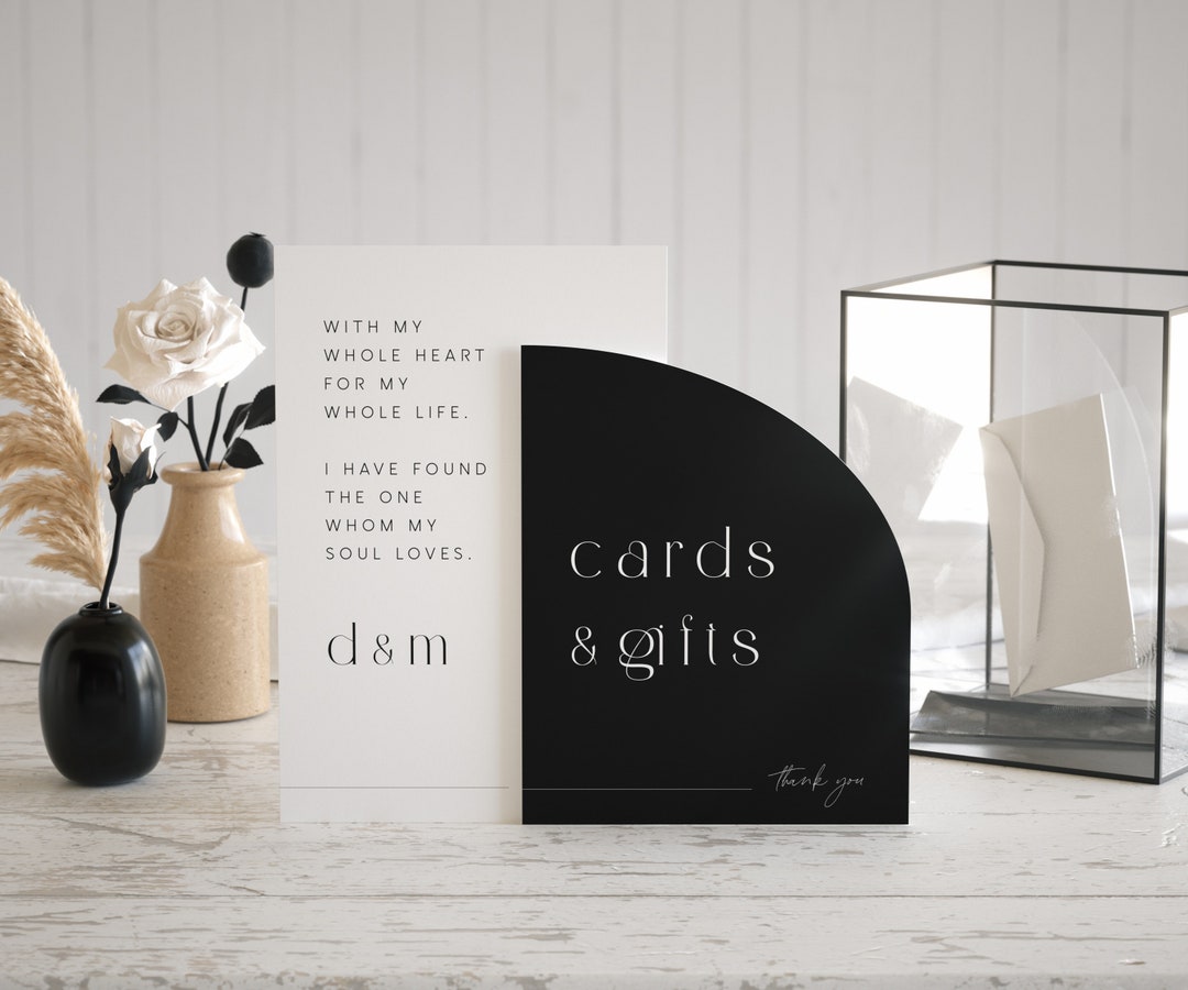 Arch Cards and Gifts Table Sign: Modern Wedding Decor - Etsy