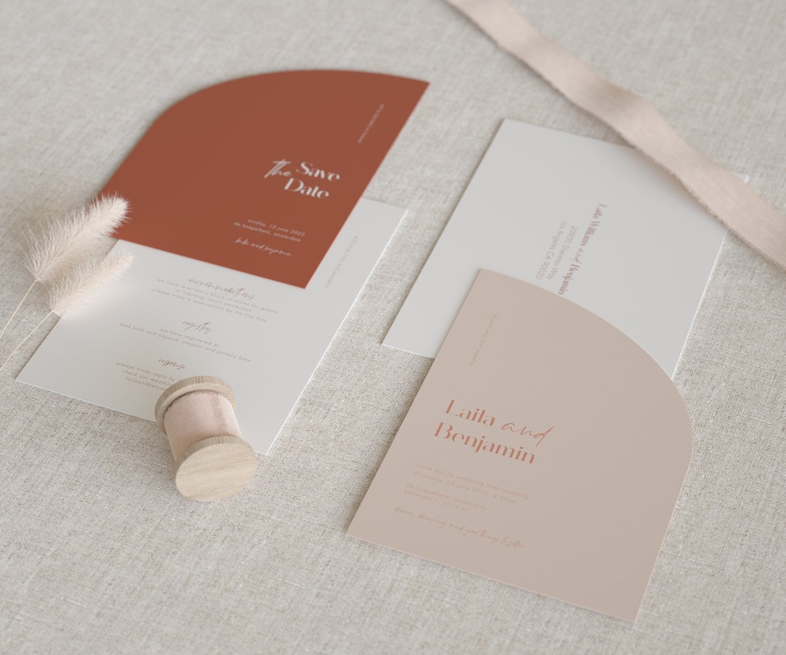 Arch Wedding Invitation Set Modern Wedding Invitation | Etsy