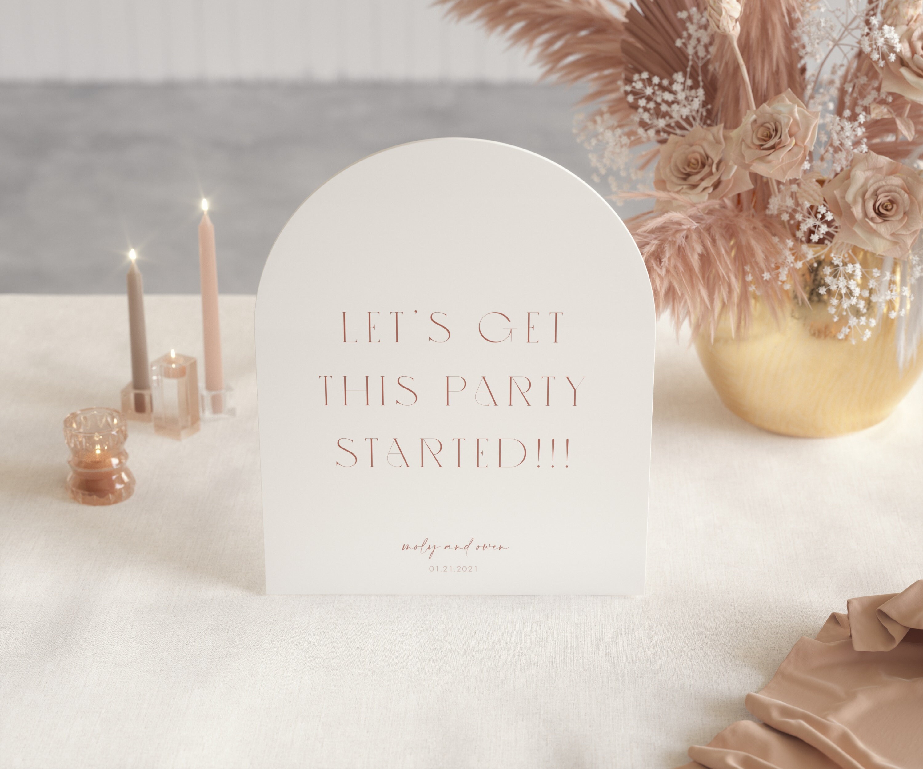 Arch Wedding Sign Modern Wedding Party Sign Terracotta | Etsy