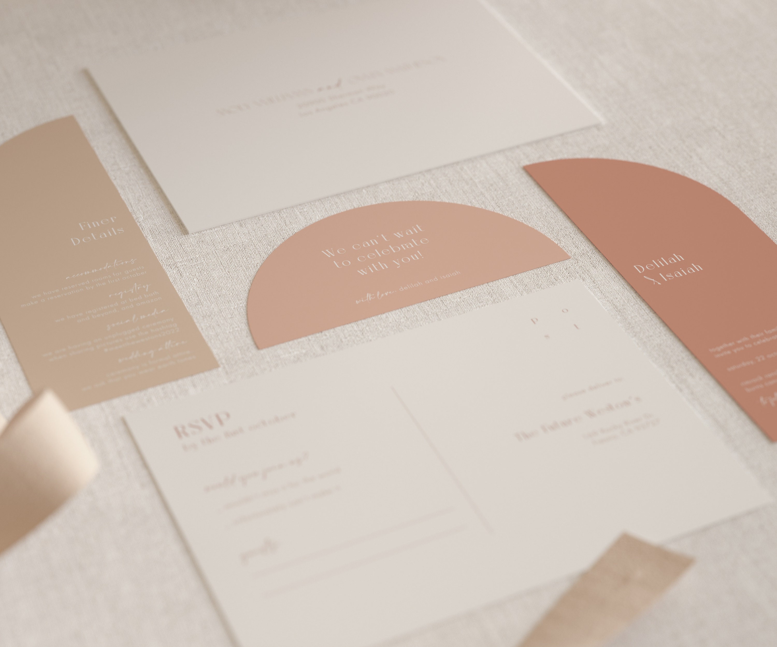 Modern Wedding Invitation Set, Half Arch Wedding Invitation, Printable ...