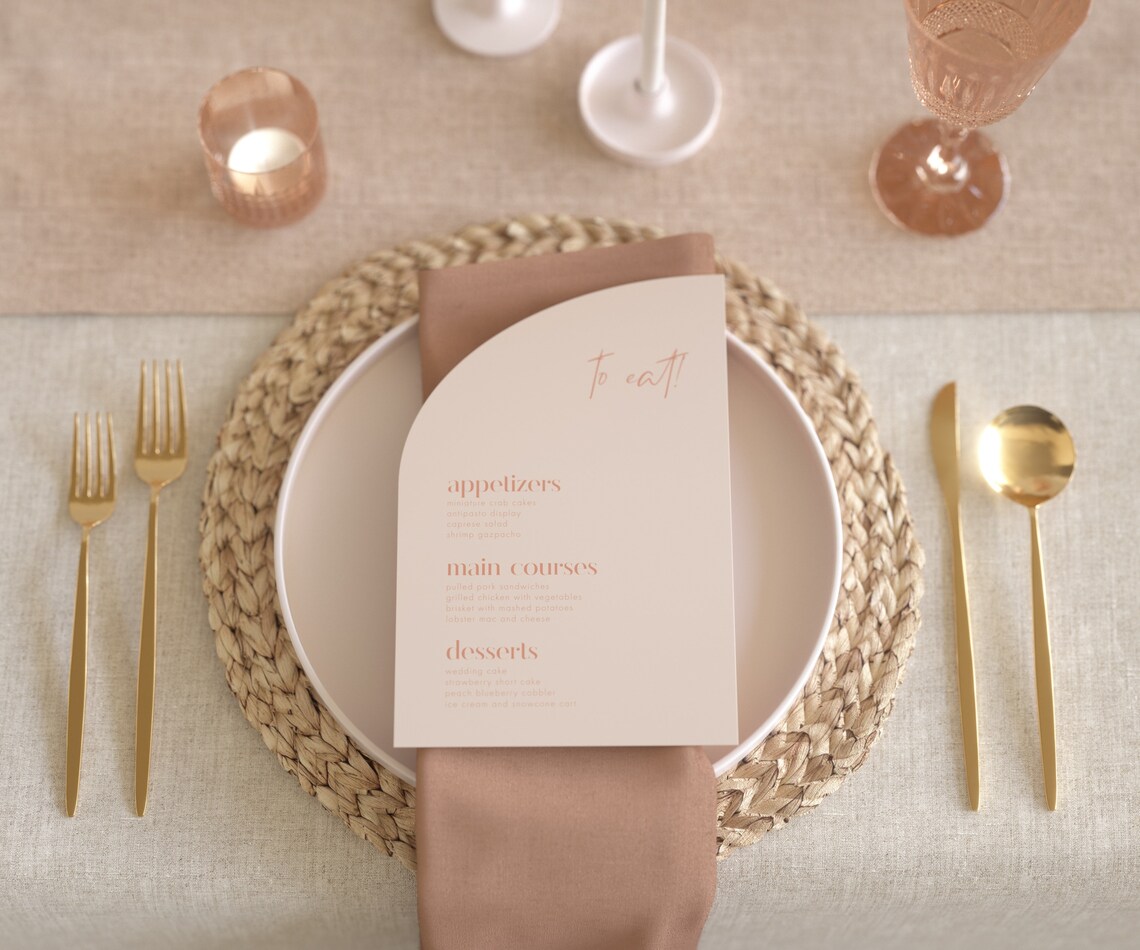 Arch Dinner Menu Card Wedding Dinner Menu Card Modern - Etsy