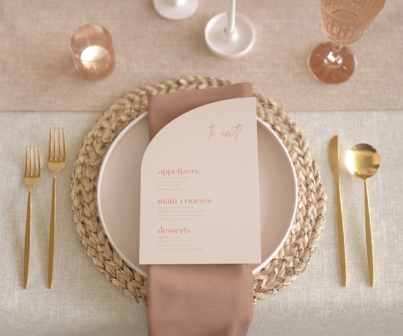 Arch Dinner Menu Card Wedding Dinner Menu Card Modern - Etsy