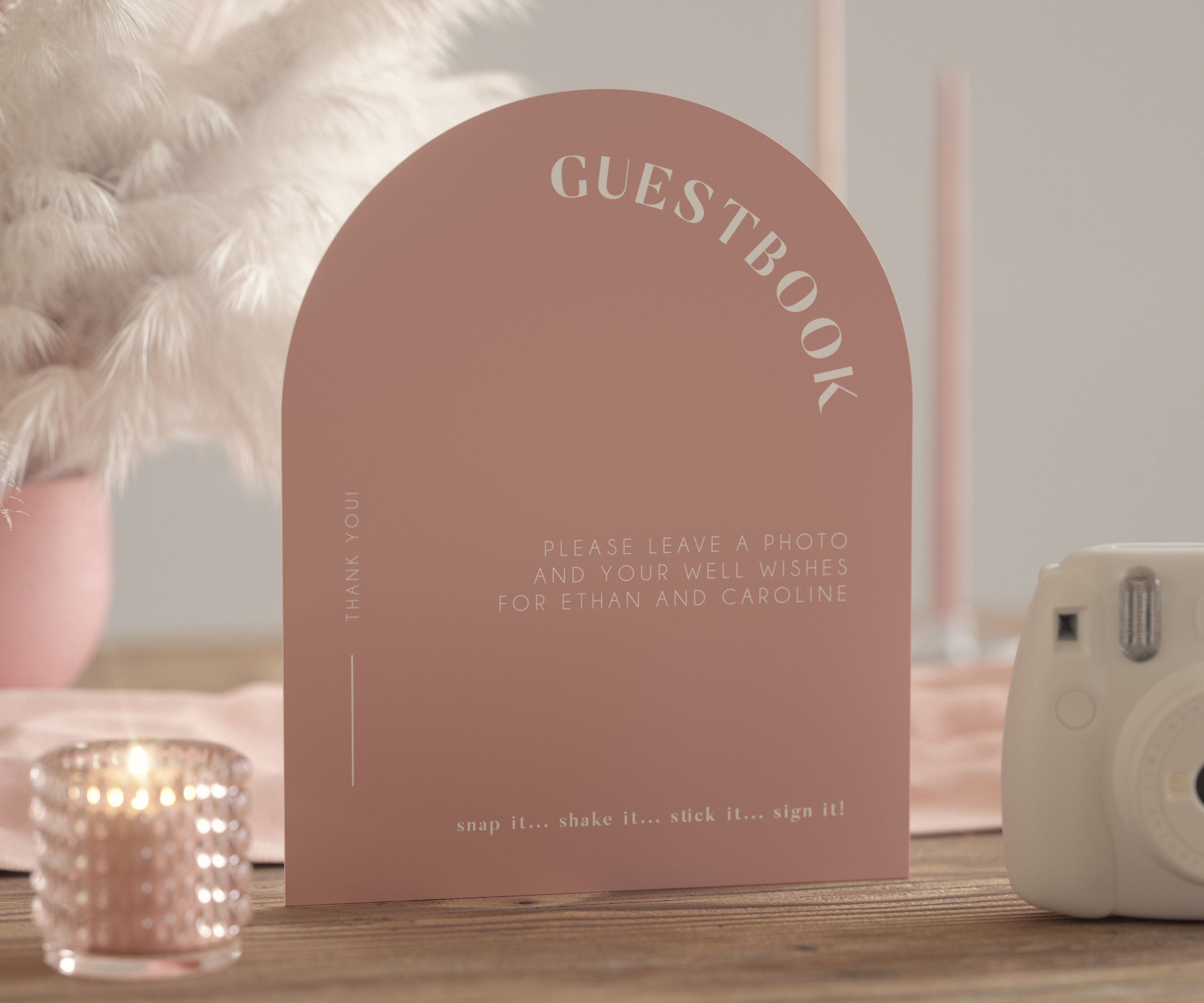 Arch Photo Guestbook Sign Modern Minimalist Guest Book - Etsy