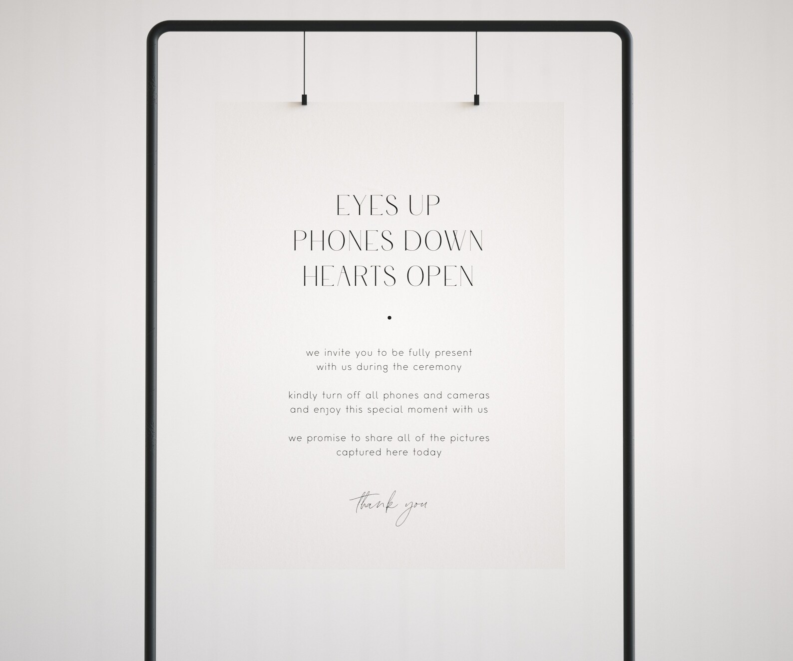 Unplugged Ceremony Sign, Modern Minimalist Unplugged Ceremony Sign ...