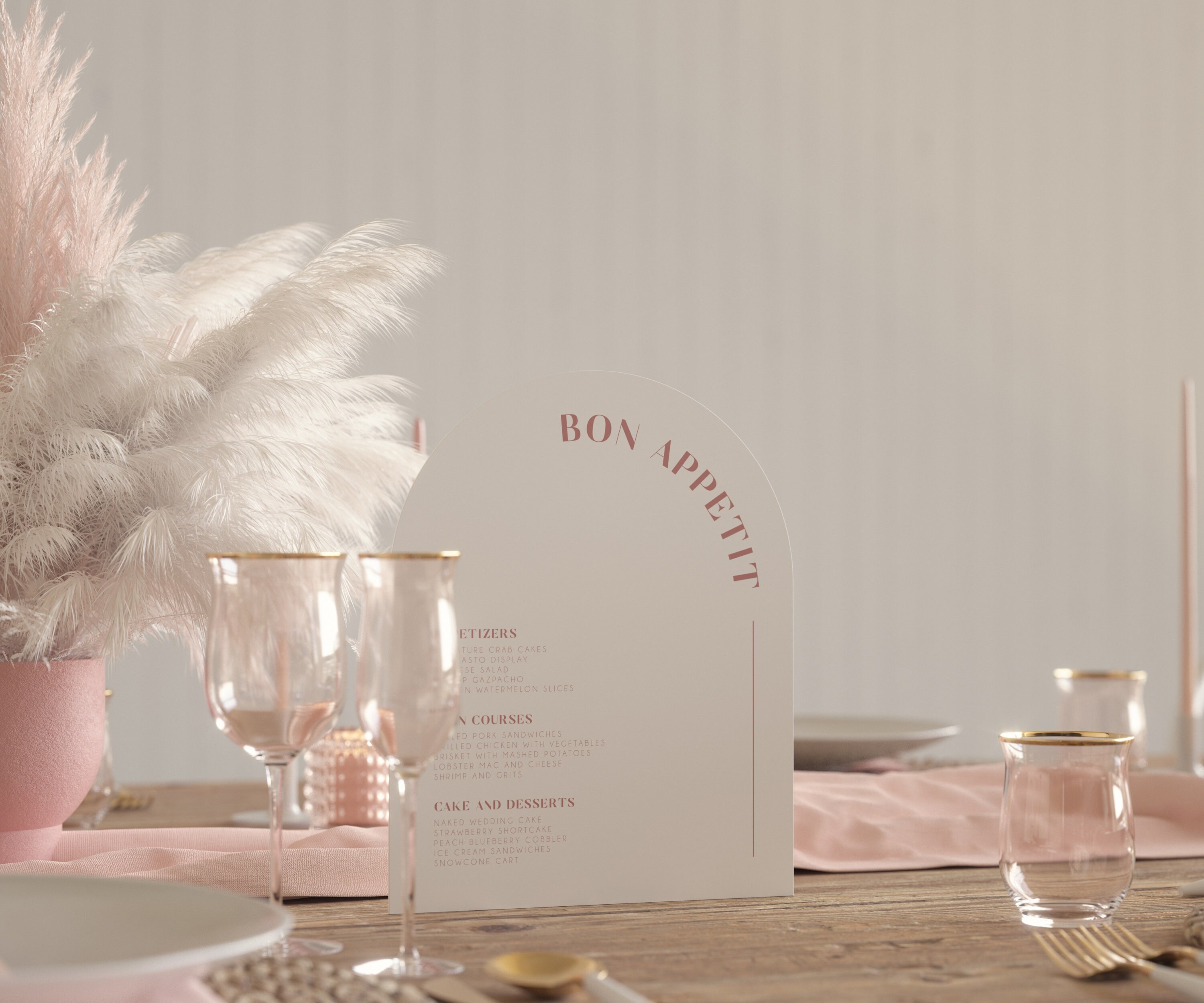 Modern Wedding Menu Sign, Minimalist Menu Wedding Sign, Arch Shape ...