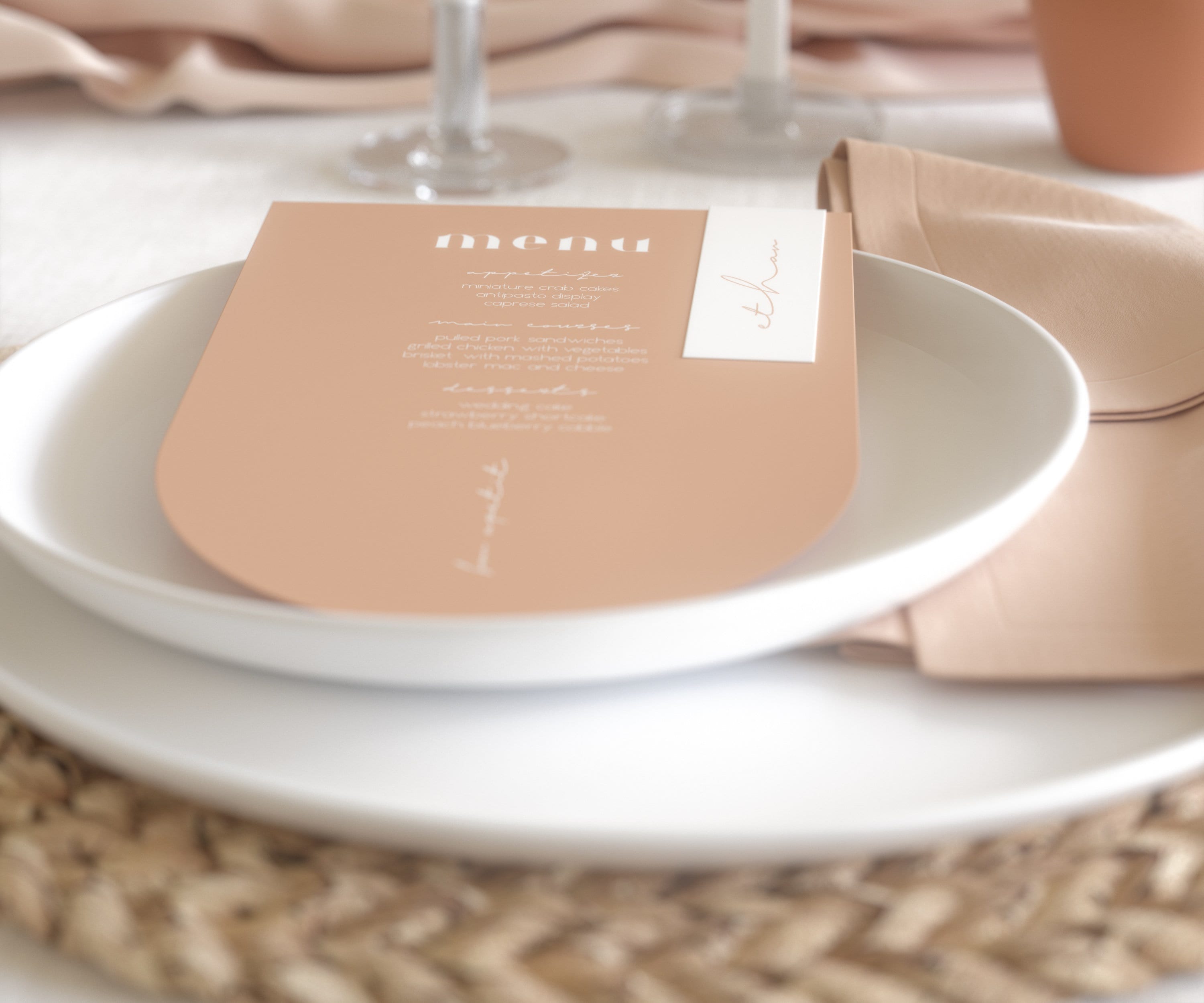 Arch Dinner Menu Card Desert Wedding Dinner Menu Card - Etsy