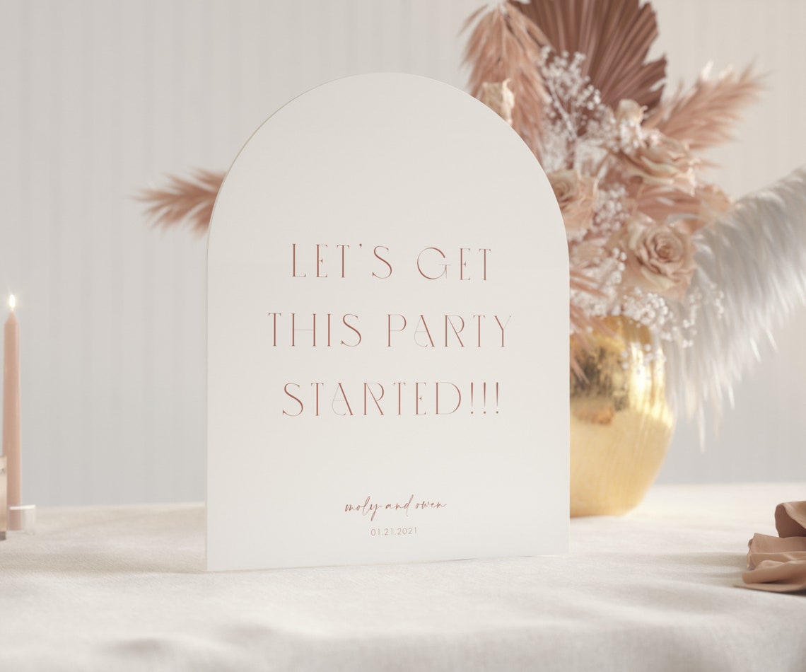 Arch Wedding Sign Modern Wedding Party Sign Terracotta - Etsy