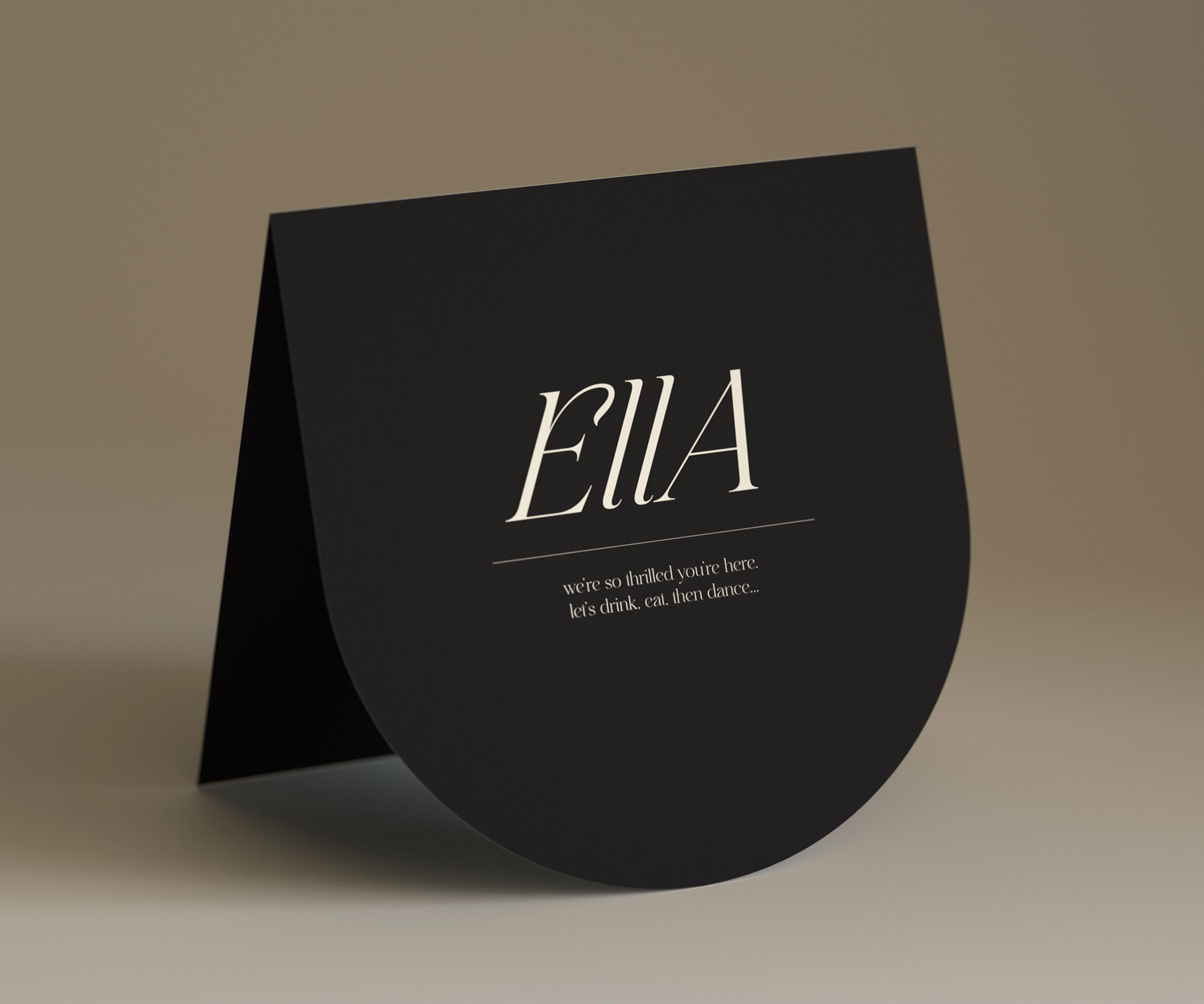 Folded Wedding Name Card, Arch Card With Guest Name, Minimalist Name ...