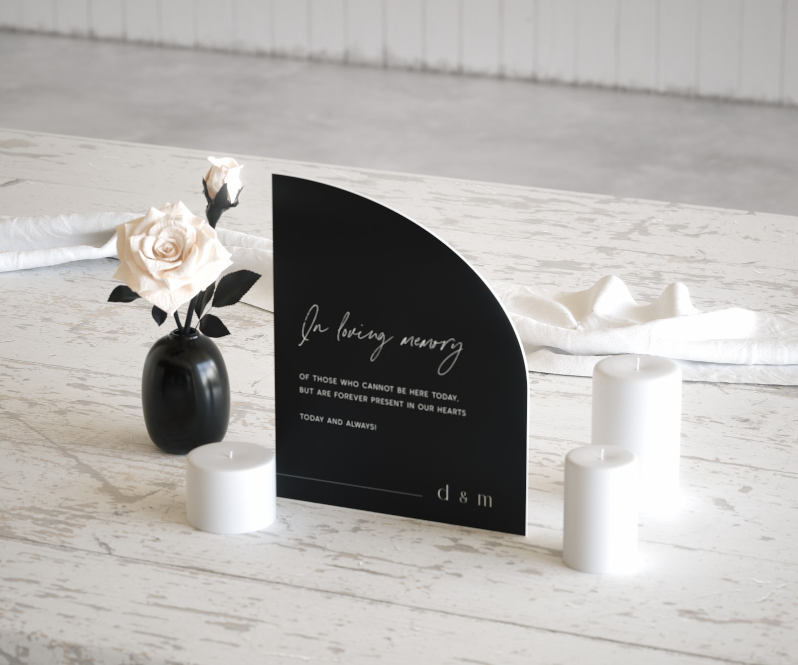 In Loving Memory Sign: Modern Minimalist Arch Wedding Memorial ...