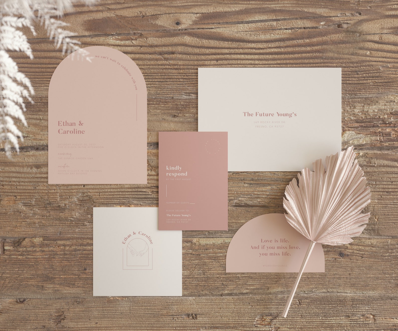 Modern Wedding Invitation Set Arch Wedding Invitation Blush - Etsy
