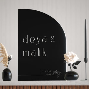 Wedding Name Sign, Arch Wedding Welcome Sign, Modern Wedding Sign ...