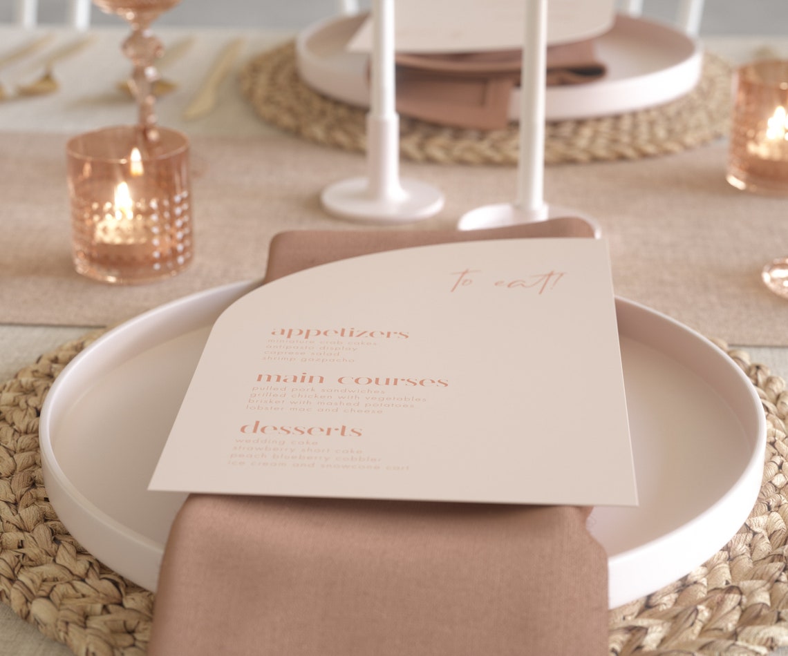 Arch Dinner Menu Card Wedding Dinner Menu Card Modern - Etsy