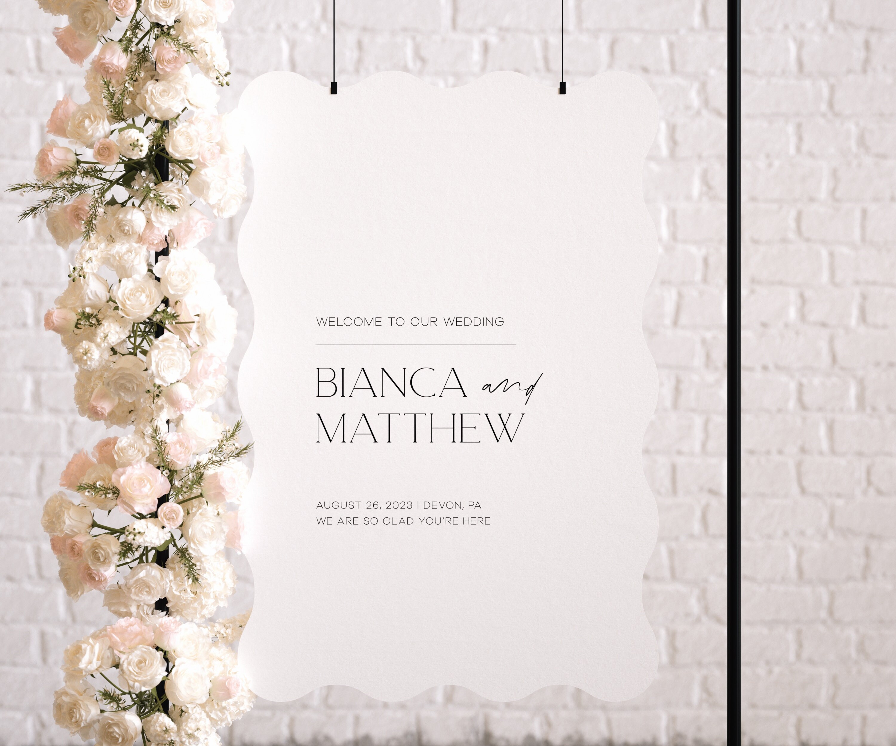 Wave Welcome Sign, White Wedding Signs, Wedding Welcome Sign Arch Shape ...