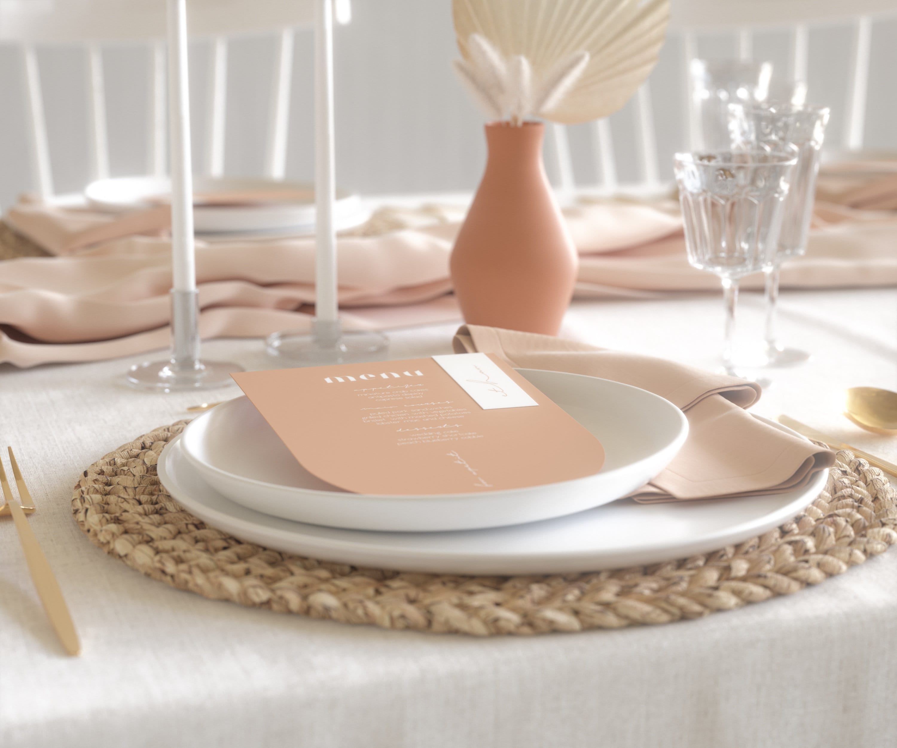 Arch Dinner Menu Card Desert Wedding Dinner Menu Card - Etsy