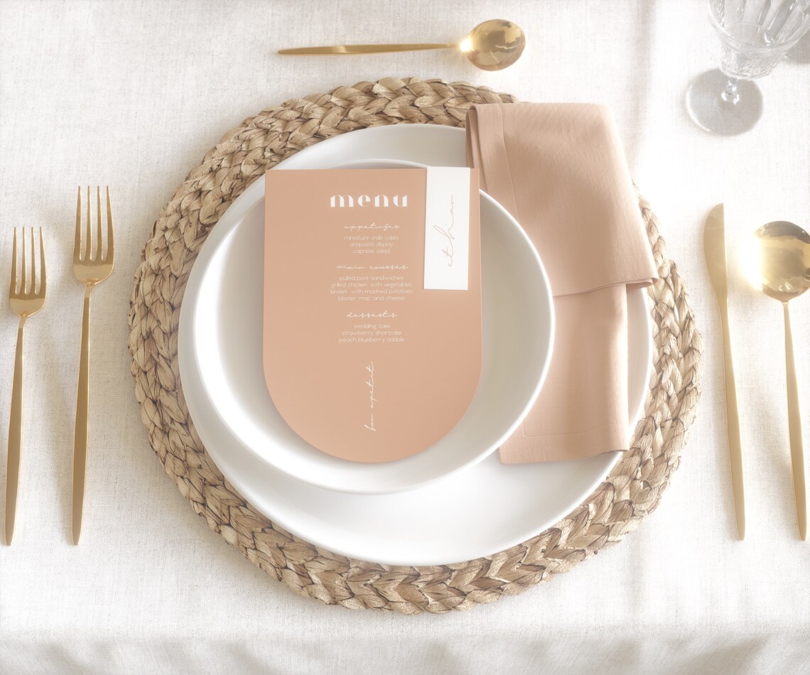 Arch Dinner Menu Card Desert Wedding Dinner Menu Card - Etsy