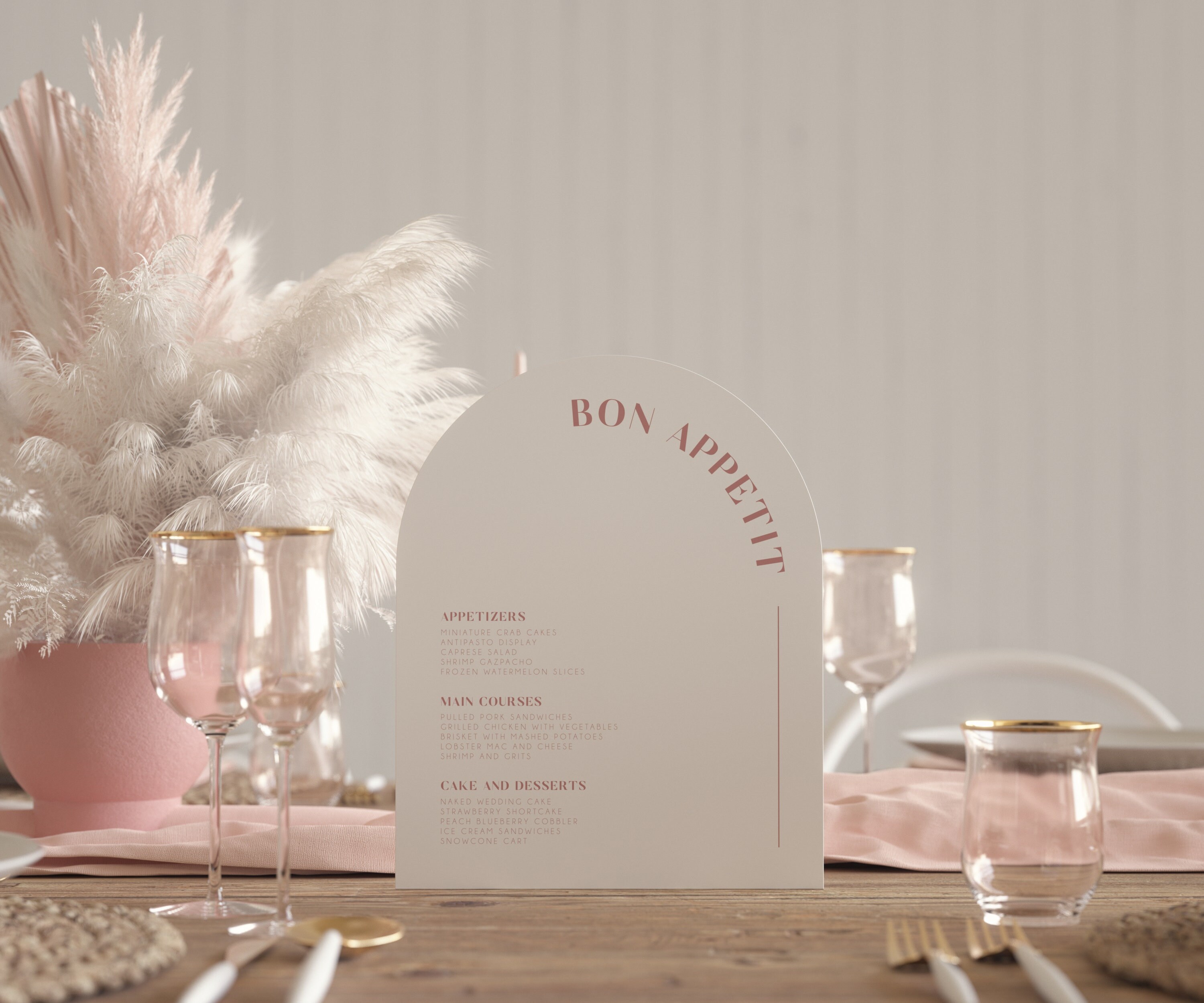 Modern Wedding Menu Sign, Minimalist Menu Wedding Sign, Arch Shape ...