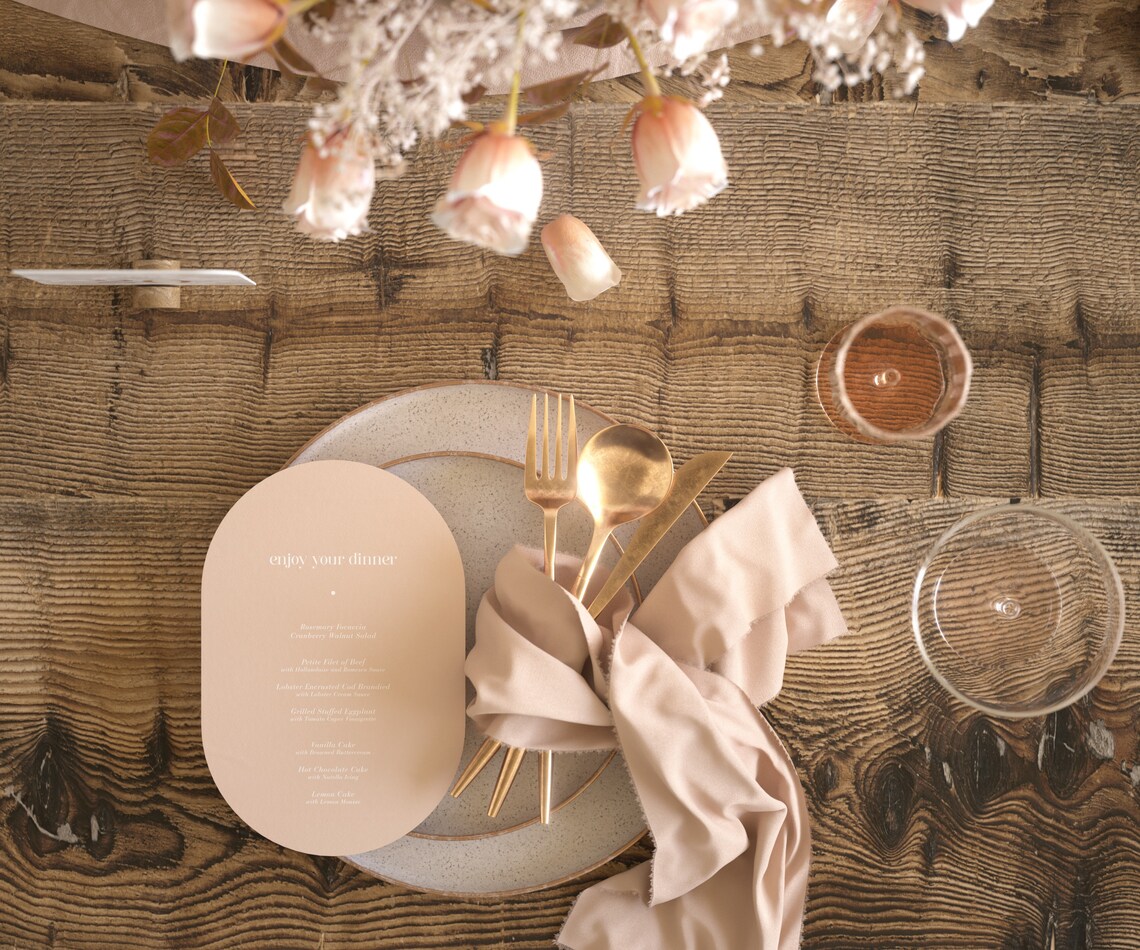 Dinner Menu Card Double Arch Menu Card With Guest Name - Etsy