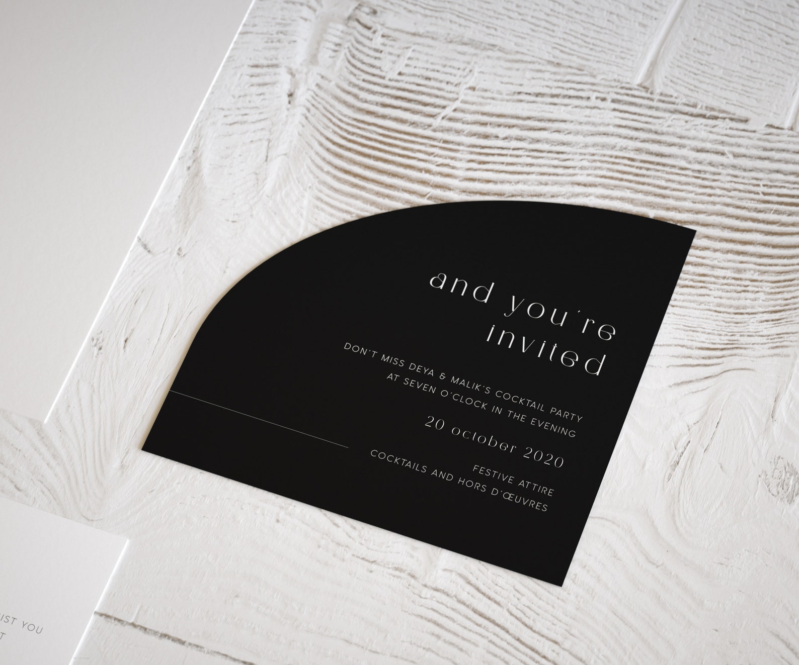 Arch Wedding Invitation Set, Monochrome Wedding Invitation, Minimalist ...