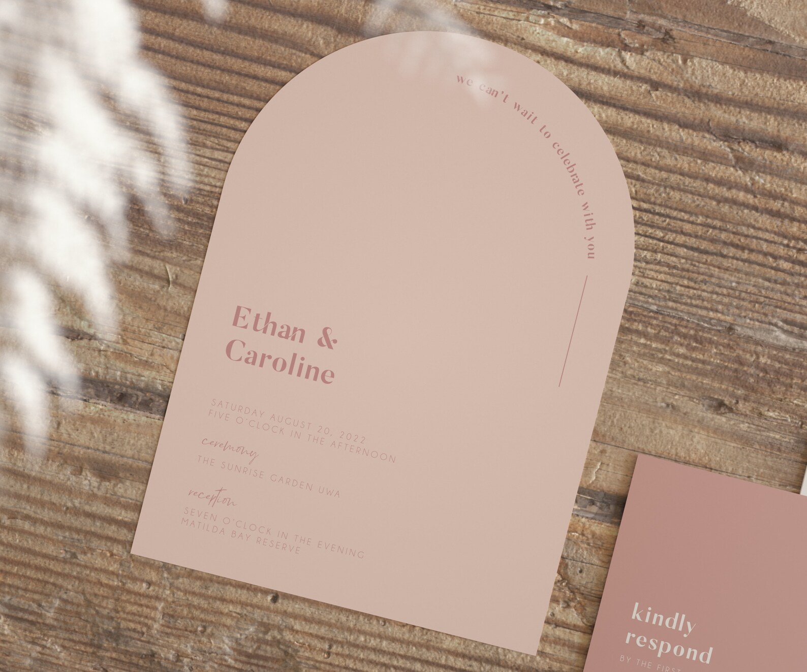 Modern Wedding Invitation Set Arch Wedding Invitation Blush - Etsy