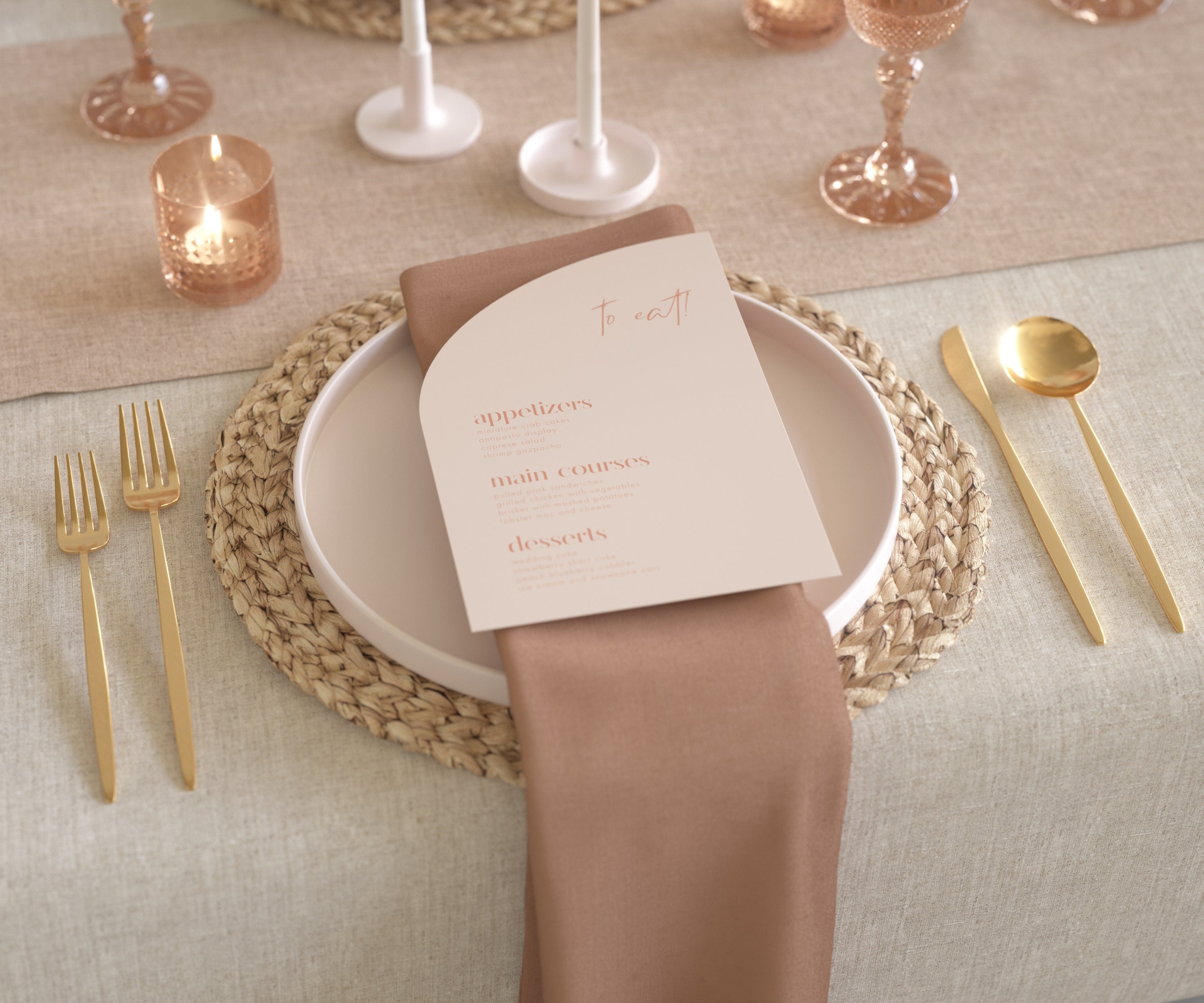 Arch Dinner Menu Card Wedding Dinner Menu Card Modern - Etsy