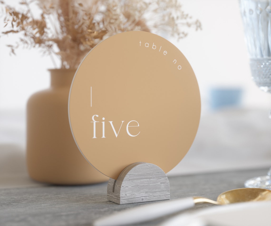 Circle Wedding Table Numbers Modern Minimalist Table Numbers - Etsy