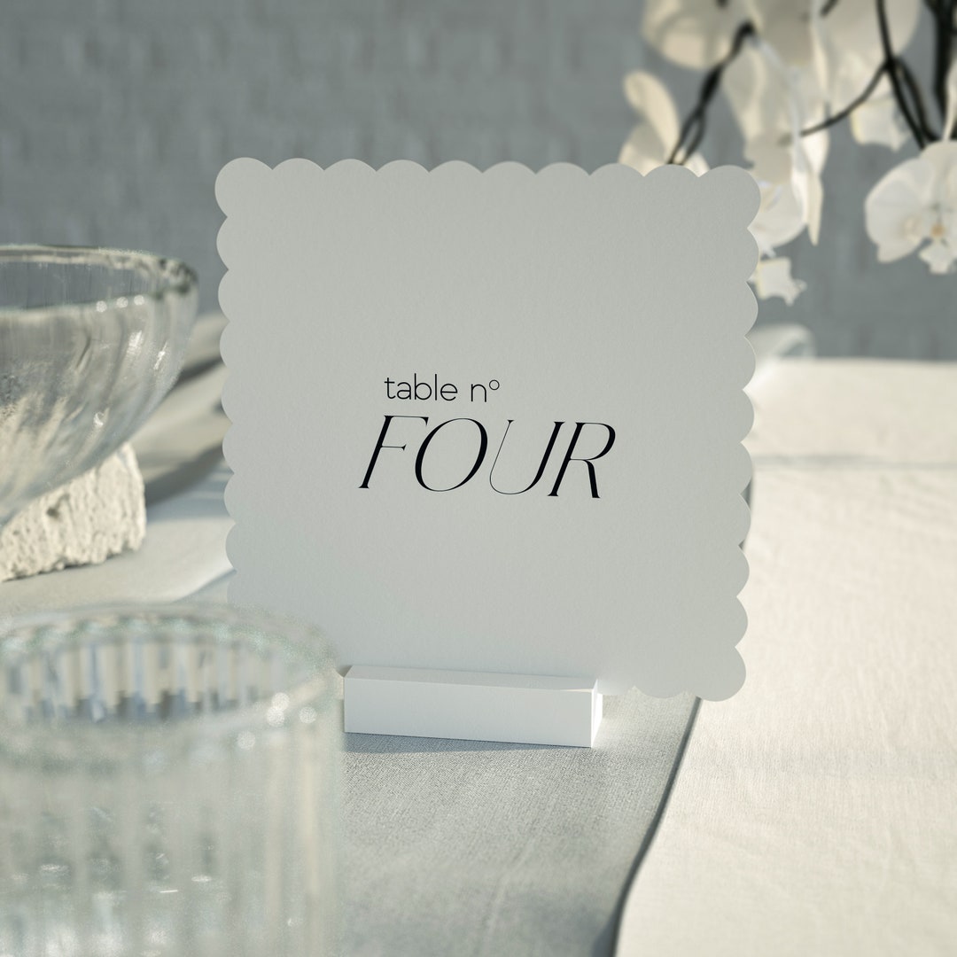 Wave Table Numbers | Wavy Card, Scalloped Curvy Swirl | Wavy Border ...