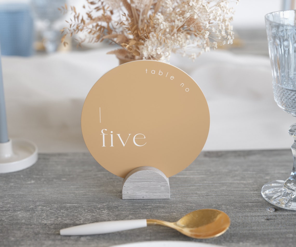 Circle Wedding Table Numbers Modern Minimalist Table Numbers - Etsy