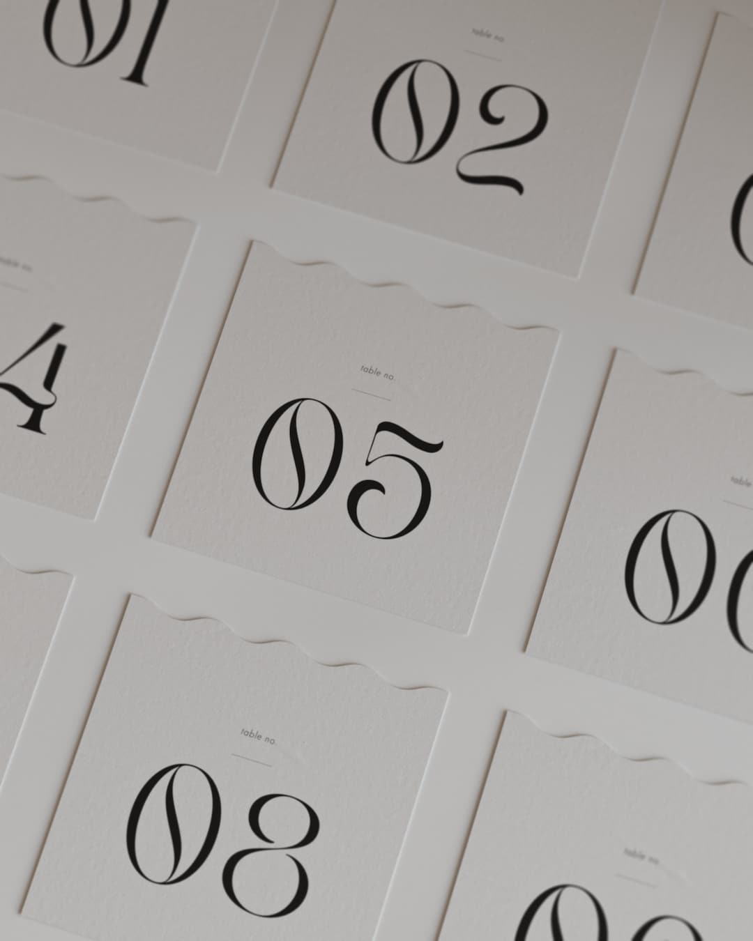 Black Wavy Table Number Sign Template | Luxury Wedding Table Number ...