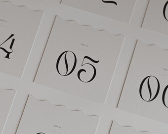 Black Wavy Table Number Sign Template Luxury Wedding Table Number Wave ...