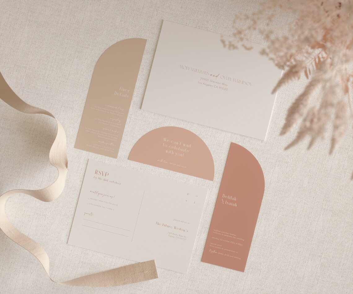 Modern Wedding Invitation Set Half Arch Wedding Invitation - Etsy