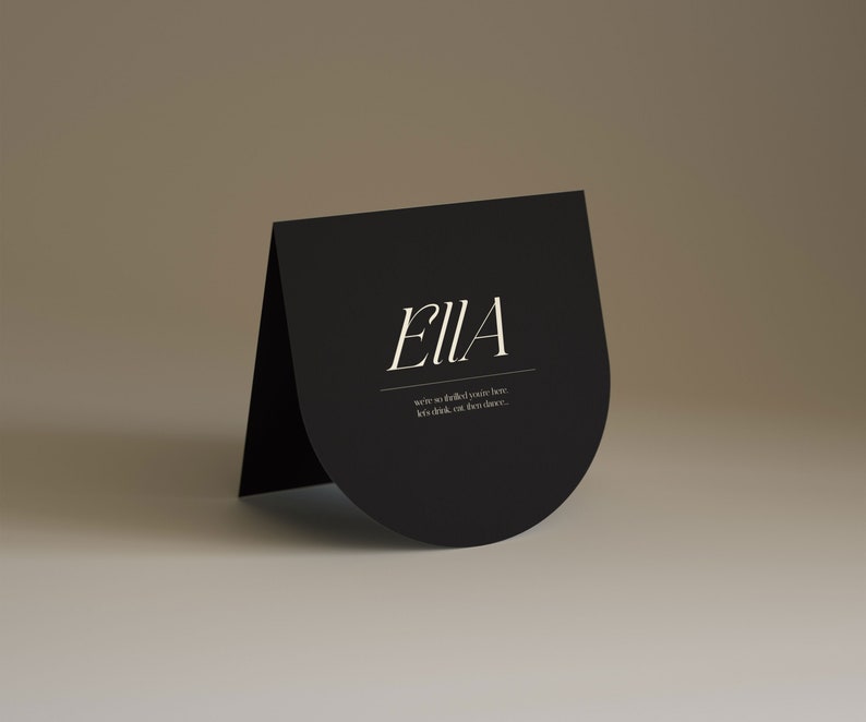 Folded Wedding Name Card, Arch Card With Guest Name, Minimalist Name ...