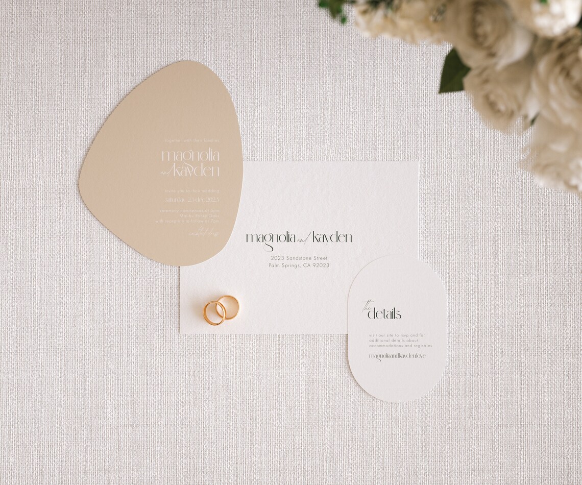 Arch Wedding Invitation Set, Modern Wedding Invitation, Double Arch ...