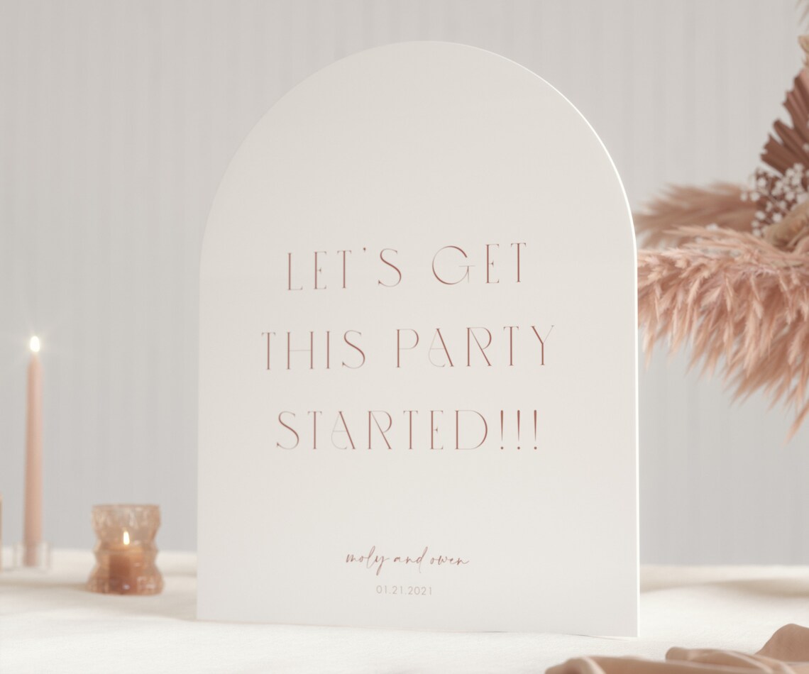 Arch Wedding Sign Modern Wedding Party Sign Terracotta - Etsy