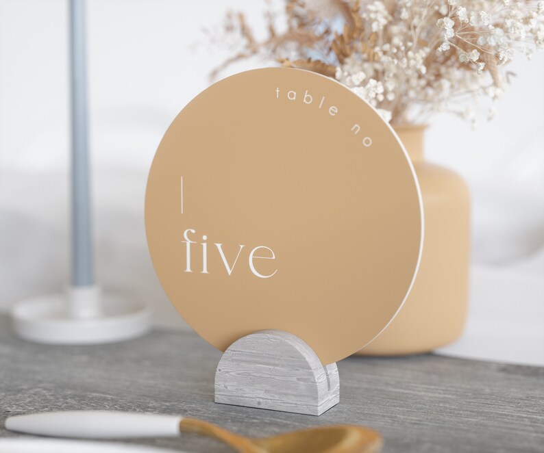 Circle Wedding Table Numbers Modern Minimalist Table Numbers - Etsy